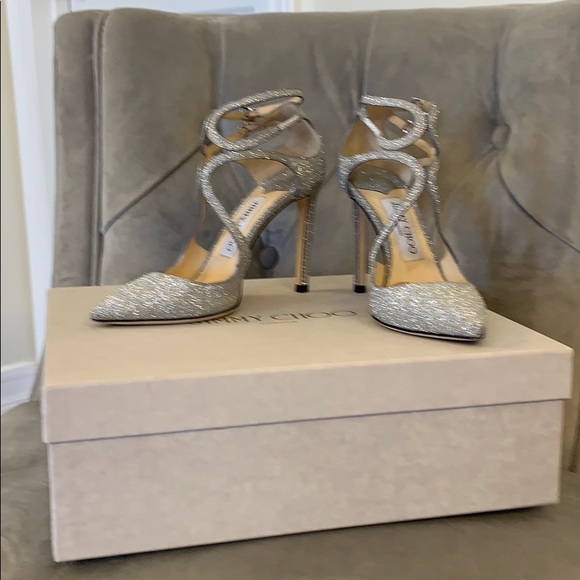 Jimmy Choo | Shoes | Jimmy Choo Lancer 0 Silver Glitter Pumps | Poshmark
